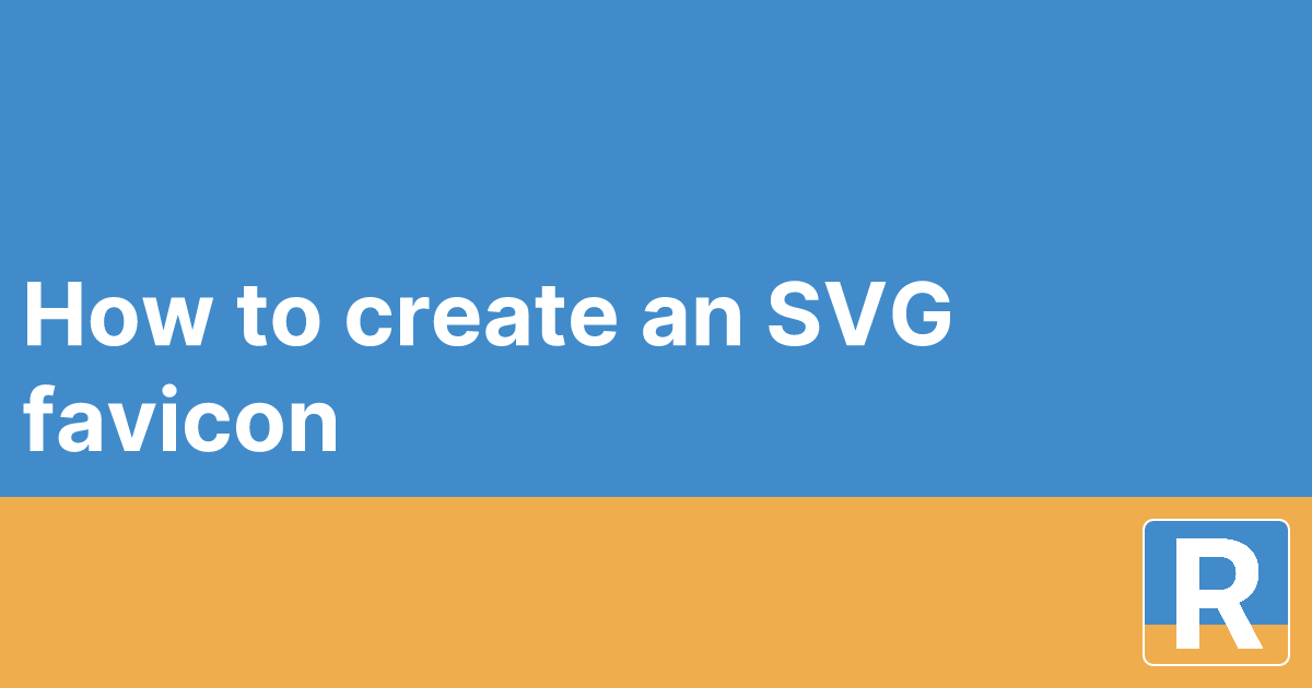 How to create an SVG favicon