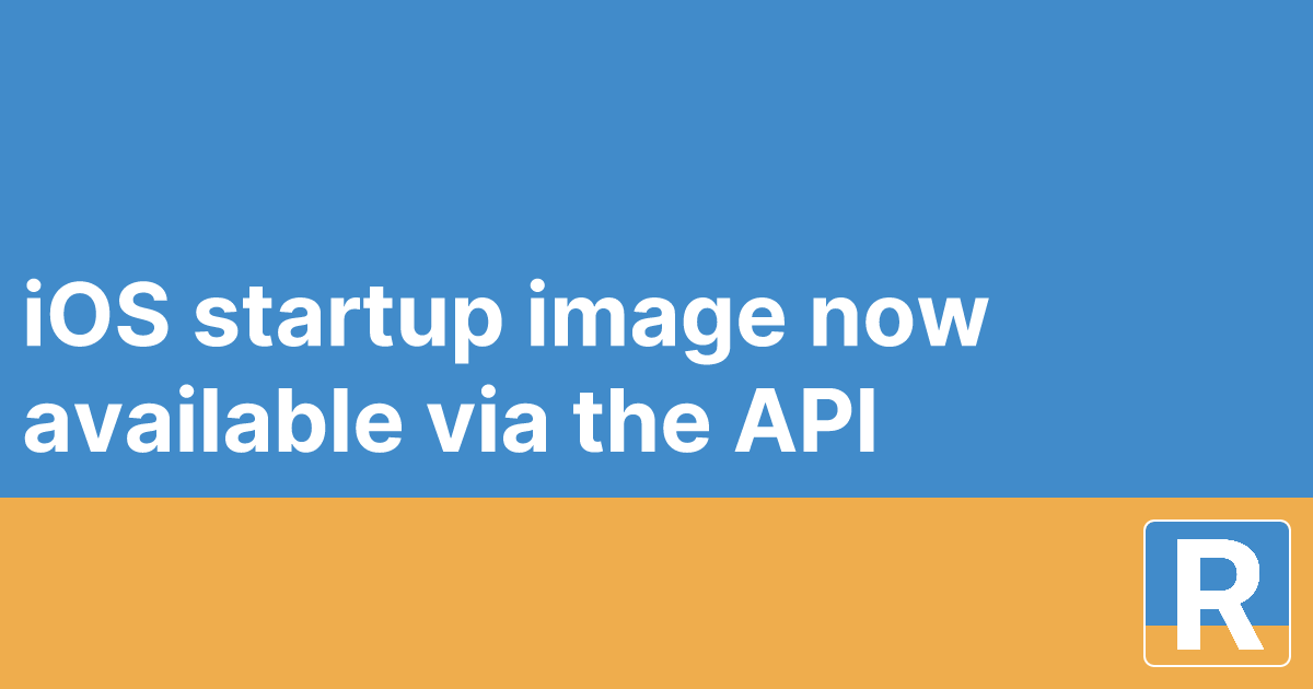 iOS startup image now available via the API